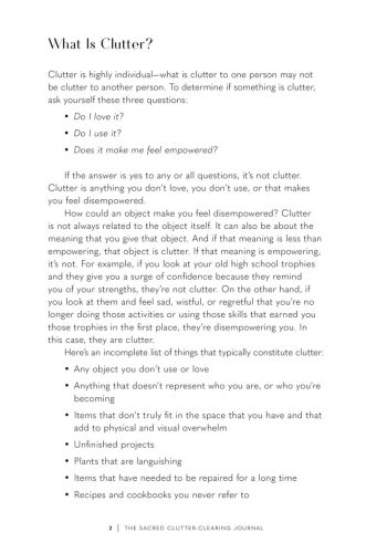 The Sacred Clutter-Clearing Journal